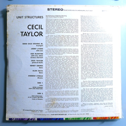 CECIL TAYLOR~UNIT STRUCTURES~RARE SEALED ORIG (?) 1966 BLUE NOTE STEREO LP~RVG | eBay