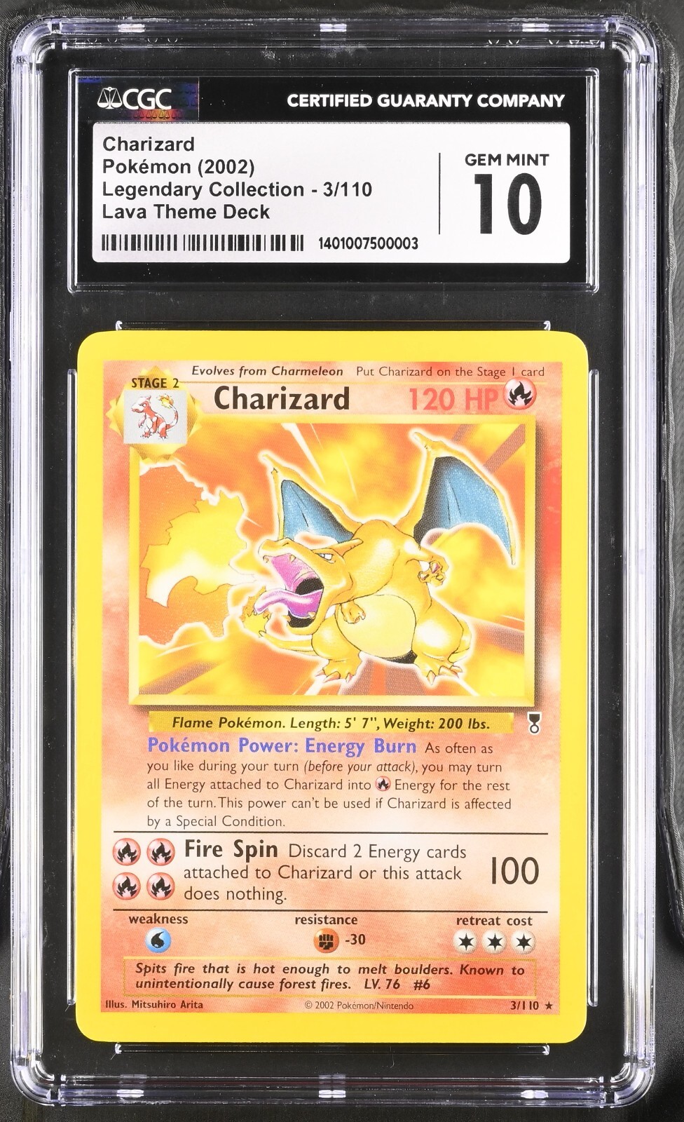 Pokemon Charizard Legendary Collection NON Holo Rare 3/110 CGC 10 (POP ...