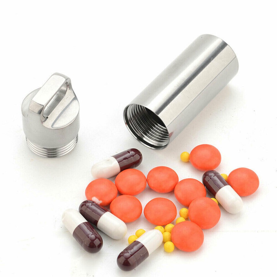 EDC Pill Case Capsule Medicine Outdoor Tool Organizer Pendant Necklace ...