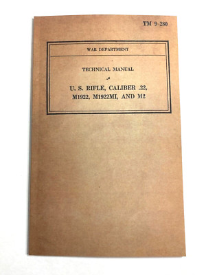 WW2 US Army Military Technical Rifle Caliber .22 M1922 M1922M1 M2 Book ...