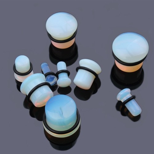 Opalescent Ear Plug, Single Flare Opal Opalite Stone Flesh Tunnel Stretcher | eBay UK