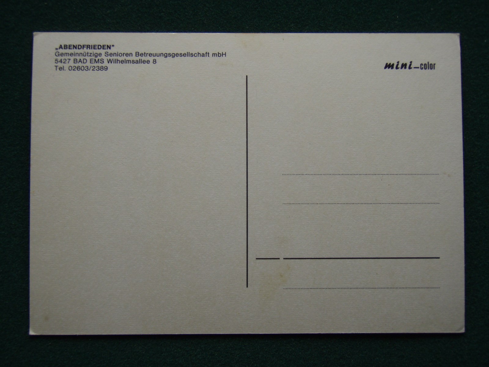 ABENDFRIEDEN BAD EMS POSTCARD | eBay Australia