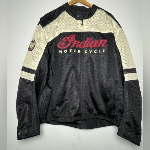 Indian Motorcycle Riding Jacket Black White Men’s 3XL w/ Shoulder Elbow ...