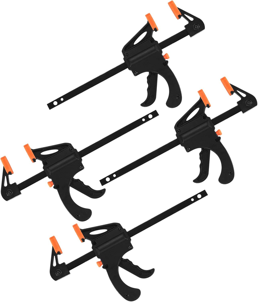 4 Pcs Quick Grip Clamps, 4 Inch Woodworking F Clamps, Ratchet Bar Clamp ...