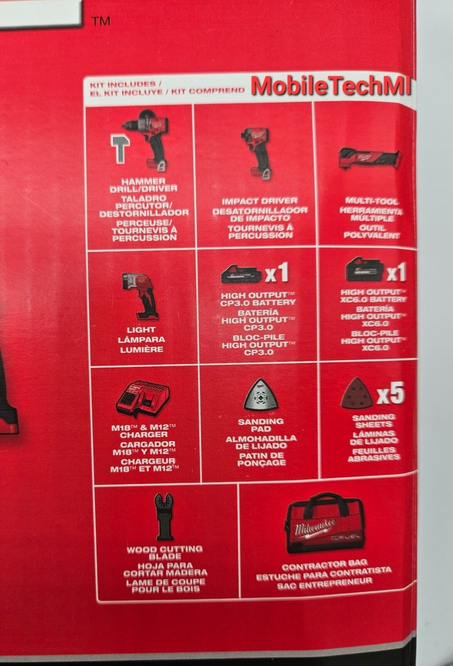 Milwaukee 3698-24MT M18 FUEL 4-Tool Combo Kit, Hammer, Impact, Multi ...