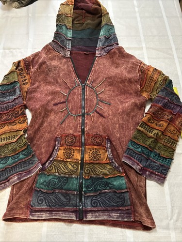 Greater Good Network Hoodie Womens Casual Rainbow Sun Jacket Full Zip ...