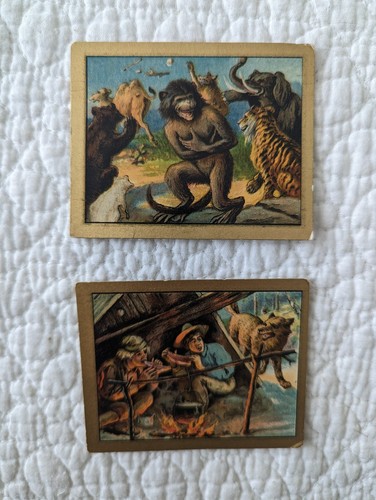 Lot of 2 Vintage Turkish Trophies Cigarette trading cards Fable series ...