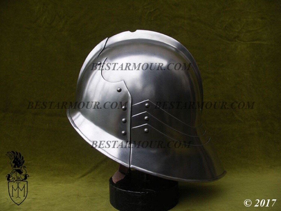 18GA SCA LARP German Sallet Helmet Medieval Costume Armor Helmet ...