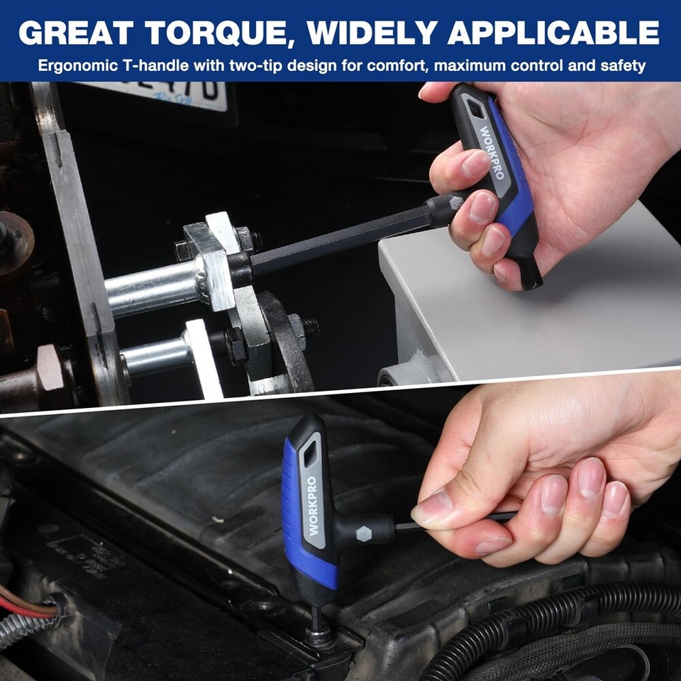 WORKPRO 14PCS T-Handle Allen Wrench Set Metric/SAE T Handle Hex Key ...