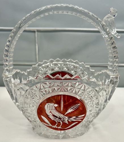 Hofbauer Byrdes Ruby Red Bird Crystal Handled Basket | eBay