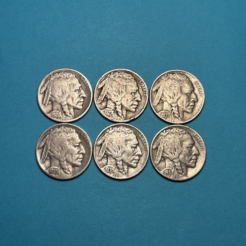 Lot Of (6) Buffalo/Indian Head Nickels VG-VF *SEE DESCRIPTION FOR DATES ...