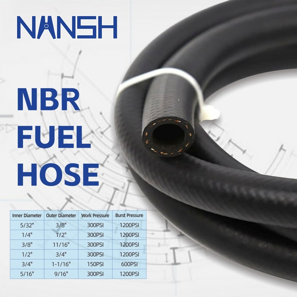 Nitrile Rubber Injection Fuel Hose Flexible Braided Gas Pipe Line | eBay