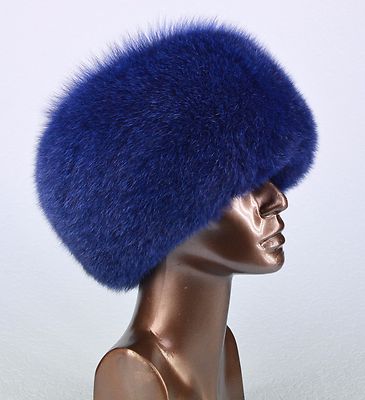 Genuine Real Fancy Saga Furs Blue Fox Cossack Winter Hat | eBay