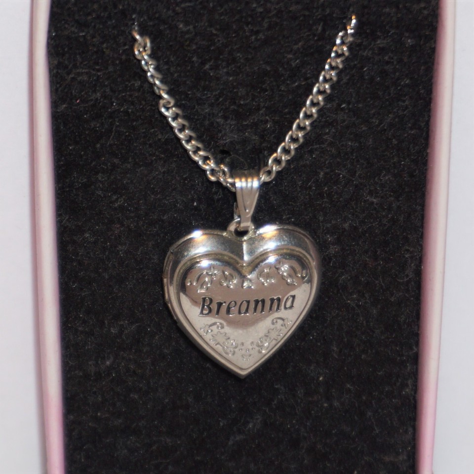 Love Locket Necklace Heart Silver Personalized Pick Name Mulberry ...