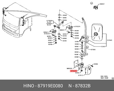 Genuine OE Bracket Outer Mirror 87919E0080 for Hino 87919-E0080 | eBay