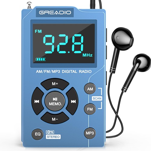 Radios Portable Am Fm With Mp3 Player Reception Pocket Radio Large Lcd ...