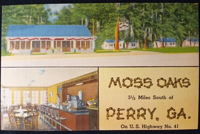 Perry Georgia GA Moss Oaks Lodge Motel Restaurant US Hwy 41 c1940s ...