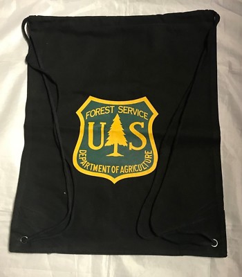 USFS Forest Service Dept of Agriculture Black String Backpack Bag w ...
