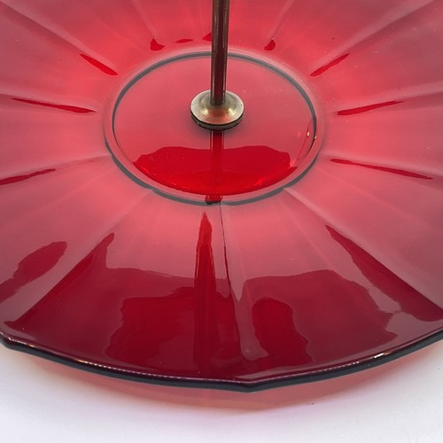 Duncan Miller 2 Tier Ruby Red Tidbit Server 11" | eBay