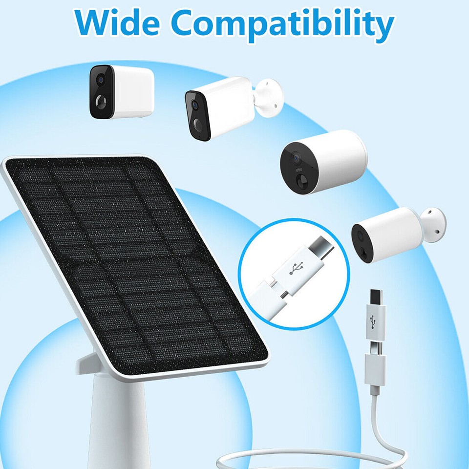1-4Pcs 5V Solar Panel Charger for Eufy Eufycam Cam E/2C/E/2 Pro ...