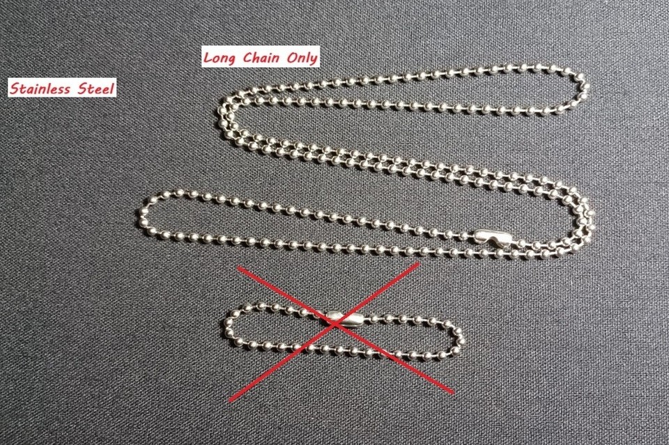 Military Army Navy Marine AF Dog Tag 2.4mm Ball Bead Chain or Chain Set ...