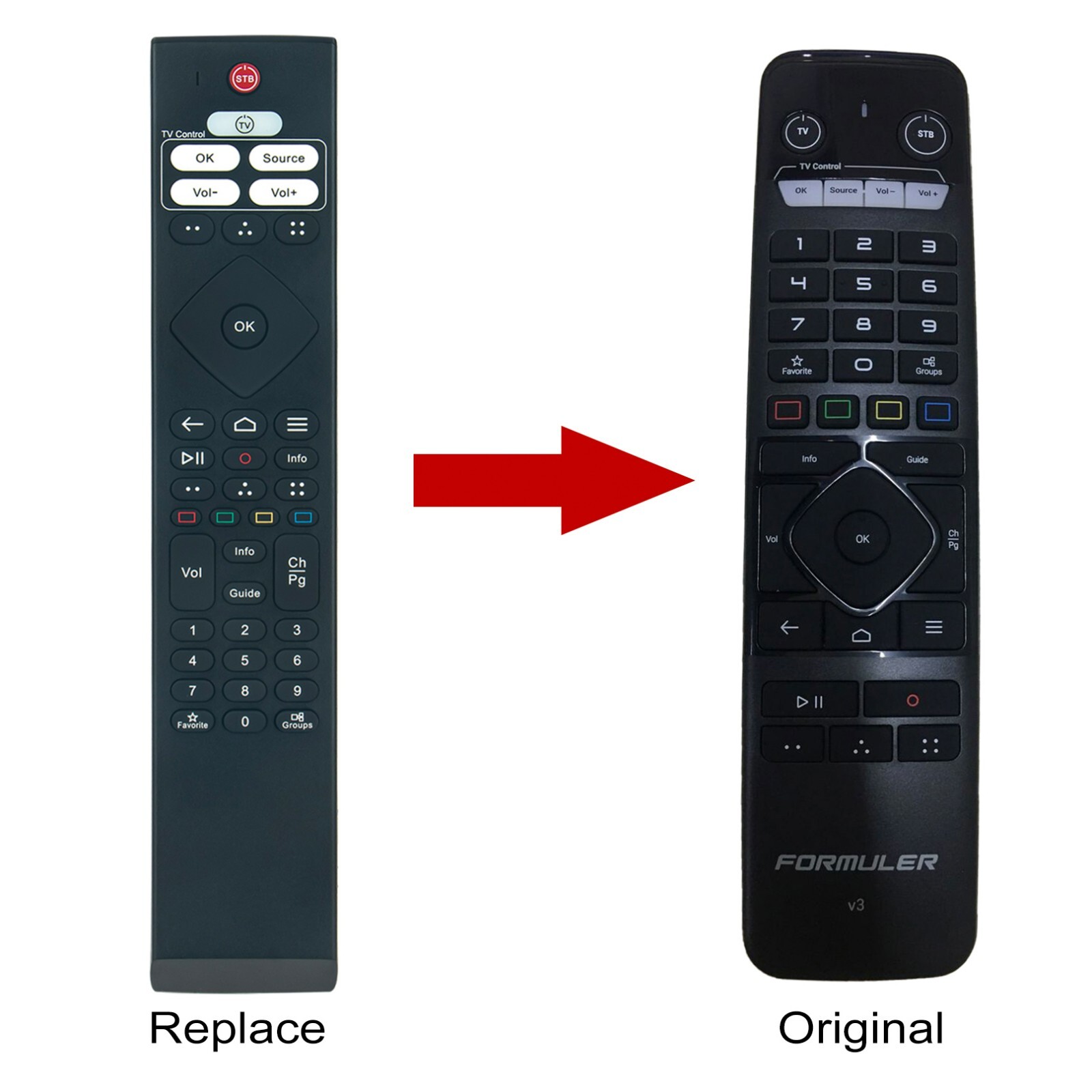 New V3 GTV-IR1 Replaced Remote Control for Formuler Dreamlink TV Boxes ...