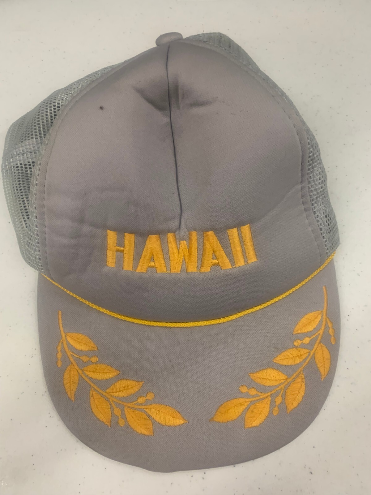 Hawaii Hat Cap Snap Back Adjustable Gray Gold Pre Own… - Gem