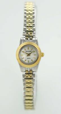 Decade Watch Womens Stainless Steel Silver Gold Stretch MOP Battery ...