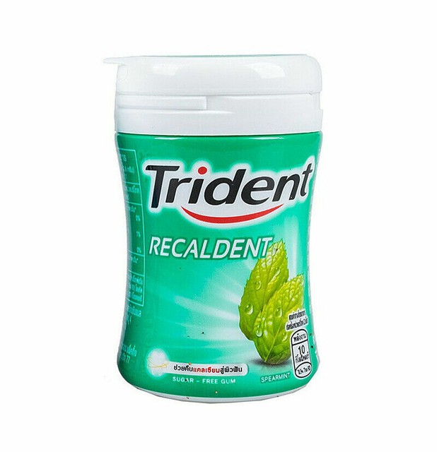 Trident Recaldent Chewing Gum Calcium Oral Tooth Health Sugar Tablet 47 ...
