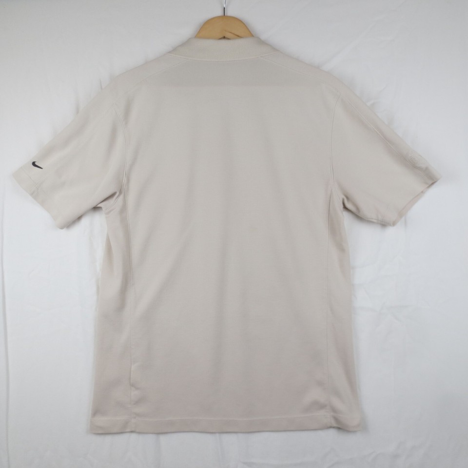Nike Golf Polo Shirt Mens Medium Beige Short Sleeve Embroidered Logo ...