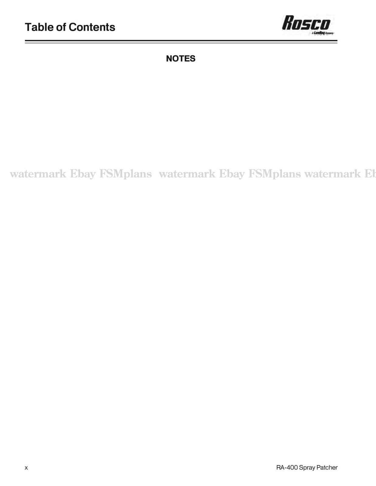 Rosco LeeBoy RA400 RA 400 Spray Patcher Operations Service Parts Manual ...