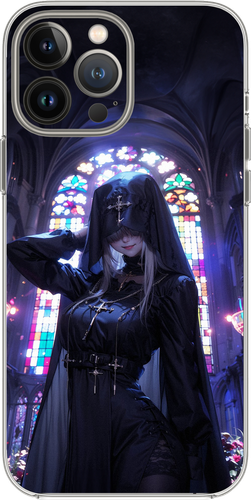 Nun Cosplay Girl Cross Church Waifu Case Cover Silicone / Shockproof ...