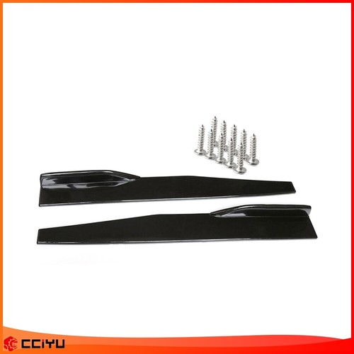 2PCS 74.5cm Black Side Skirts Rocker Splitters Diffuser Winglet Wings ...