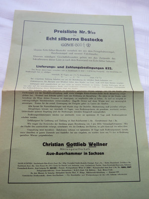 Cristian Gottlieb Wellner Aue , Preisliste | eBay.de