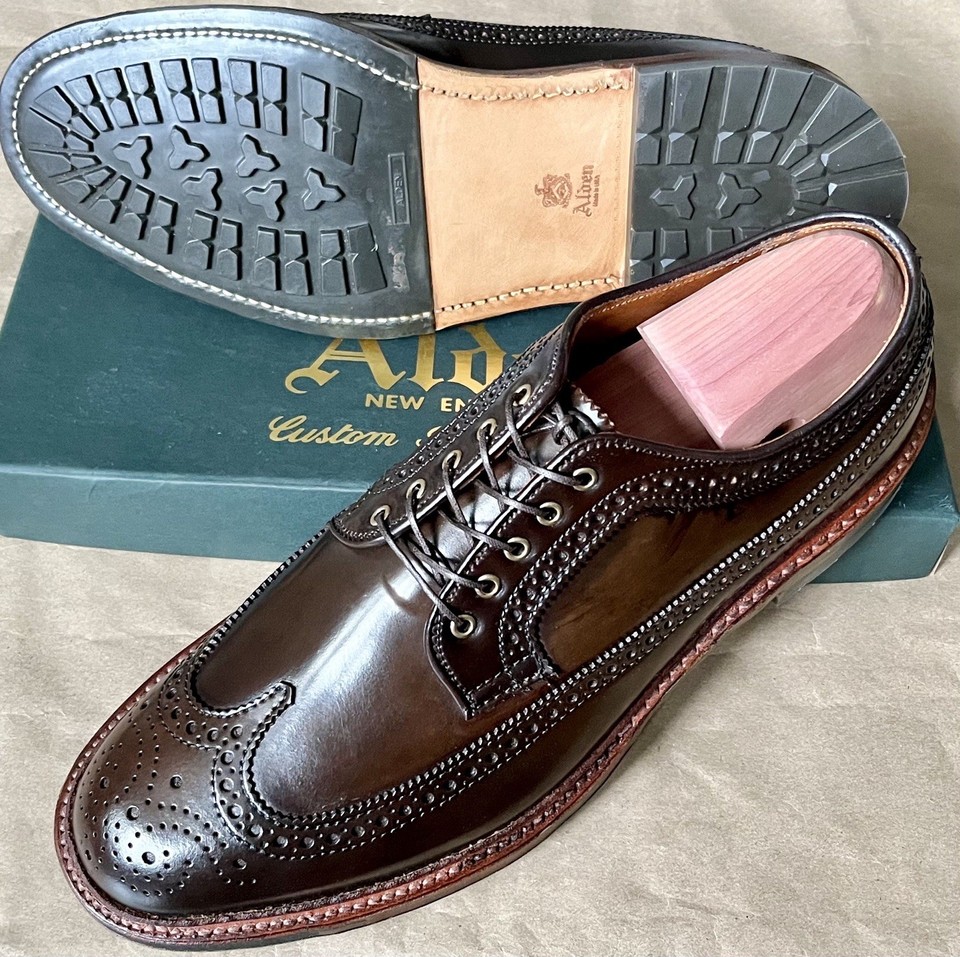 Alden Cigar Shell Cordovan 10.5 D Barrie Longwing Derby Blucher Shoe | eBay