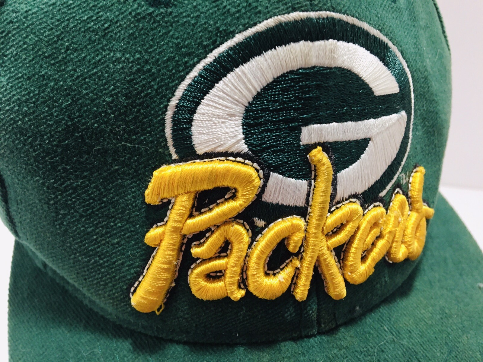 Vintage Green Bay Packers Snapback Hat 3D Gold Lettering Drew Pearson ...