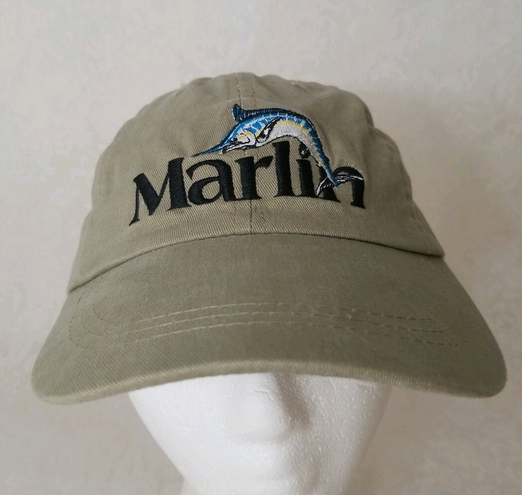 Marlin Embroidered Hat Blue Marlin Fish Strapback Wit… - Gem