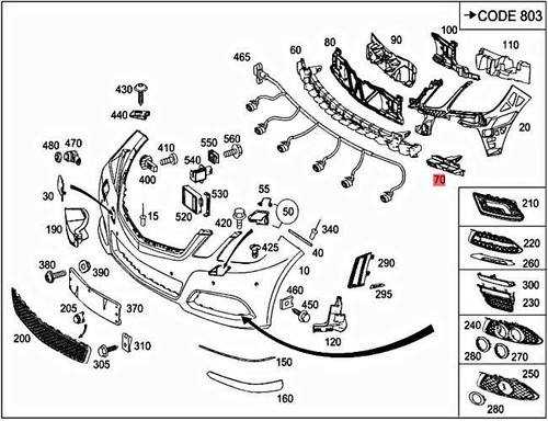 Genuine MERCEDES S212 W212 E-CLASS W212 Basic carrier for bumper ...