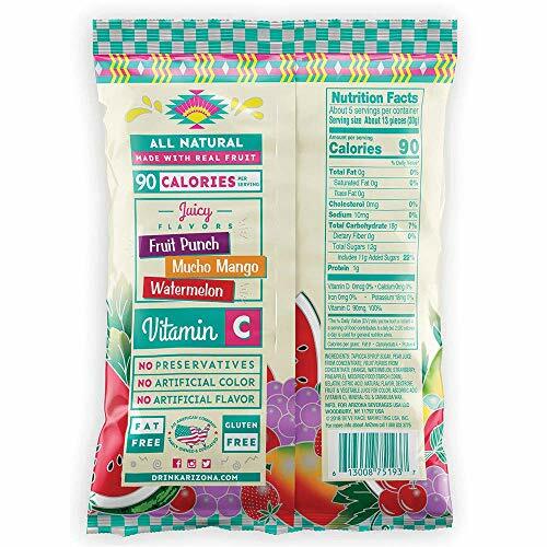 Arizona Real Fruit Gummy Snacks, Fruit Chews, 5-Ounce Bags [Pack of 12 ...