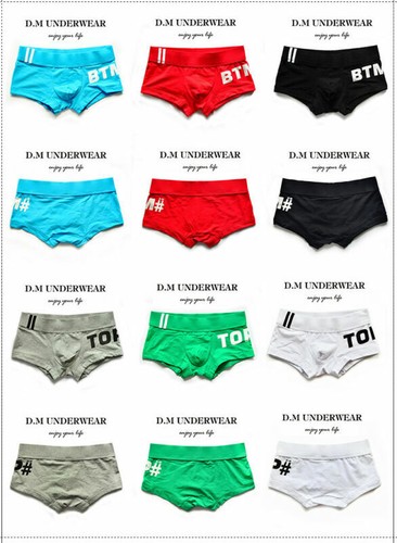Men's Sexy Underwear TOP Underpants Soft Boxers Cotton Low Waist Shorts ...