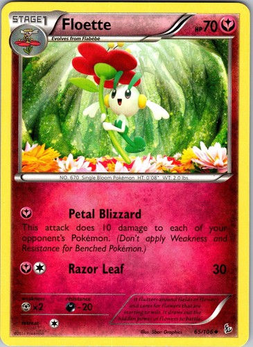 Pokemon TCG Floette XY Flashfire 65/106 Regular Uncommon Card LP-NM | eBay
