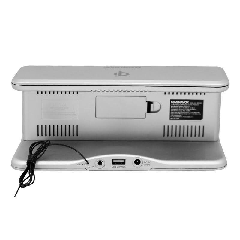Magnavox MR41807 1.8" Dual Alarm Clock Digital FM Radio Qi Wireless ...