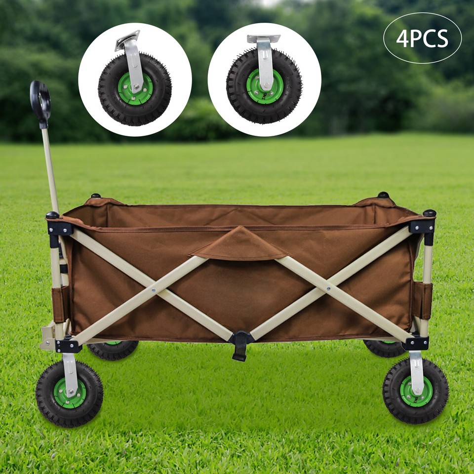 Heavy Duty 10" Width Caster Wheels 4 Pack Rubber Swivel Caster ...