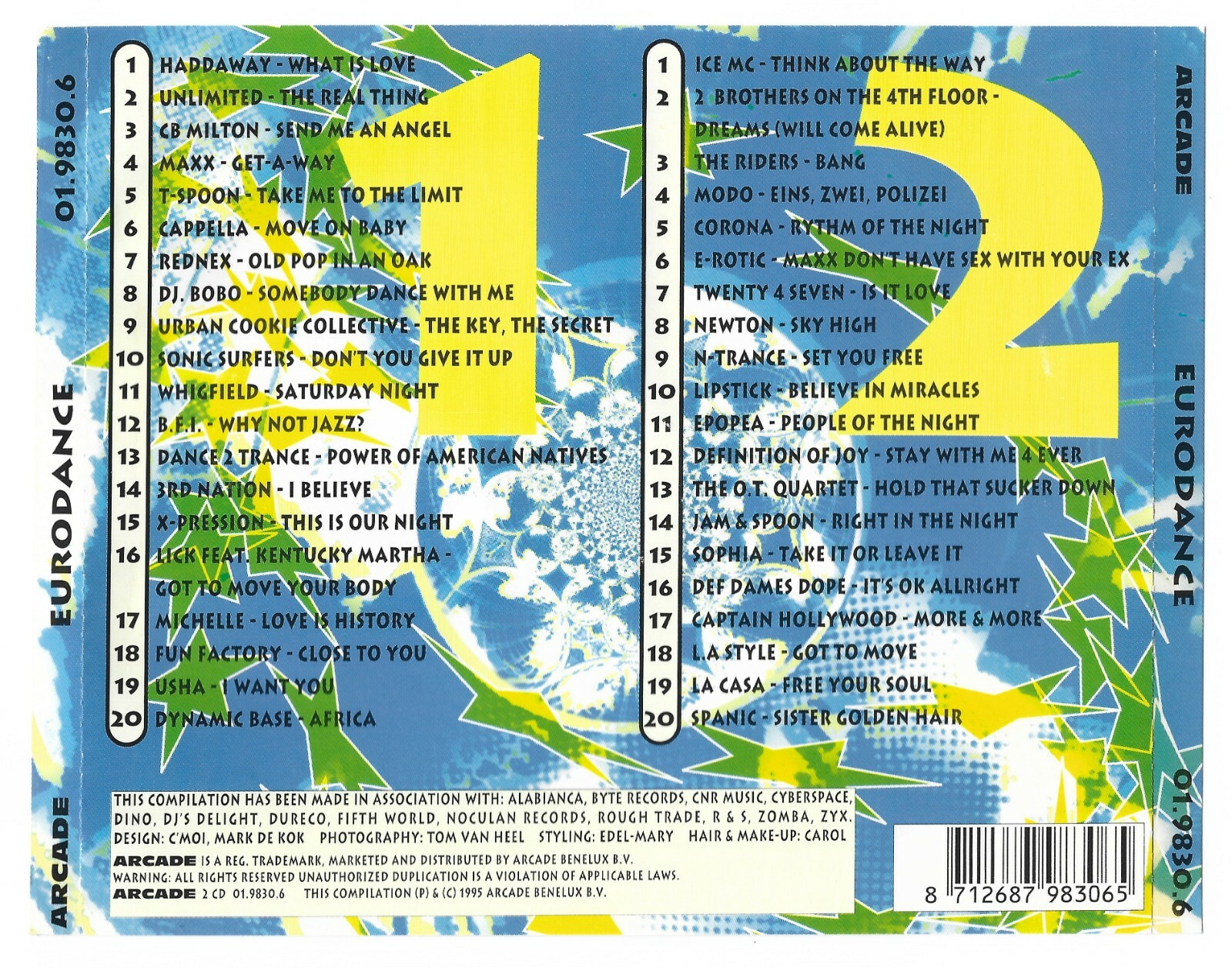 Eurodance 2CD Catnr: 01.9830.6 Arcade (Haddaway, 2 Unlimited, Ice MC ...