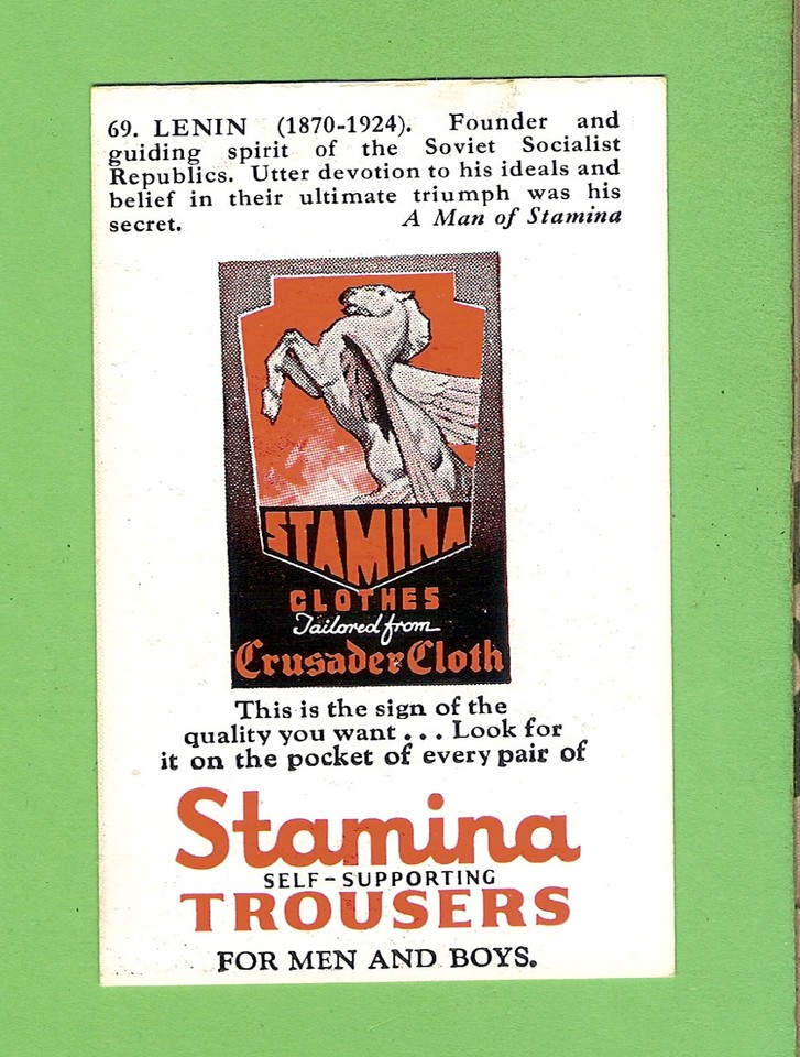 #D281. STAMINA CLOTHES TROUSER CARD #69 LENIN | eBay