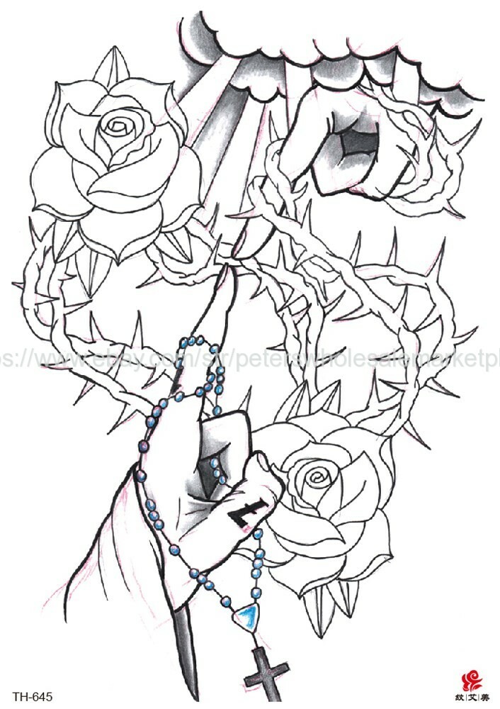 Rosary Drawings With Roses