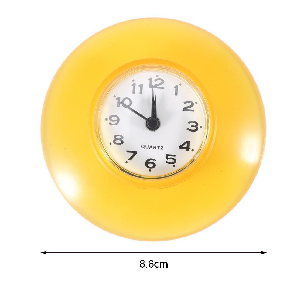 Bathroom Kitchen Mirror Suction Wall Clock Shower Waterproof Quartz Cl ...