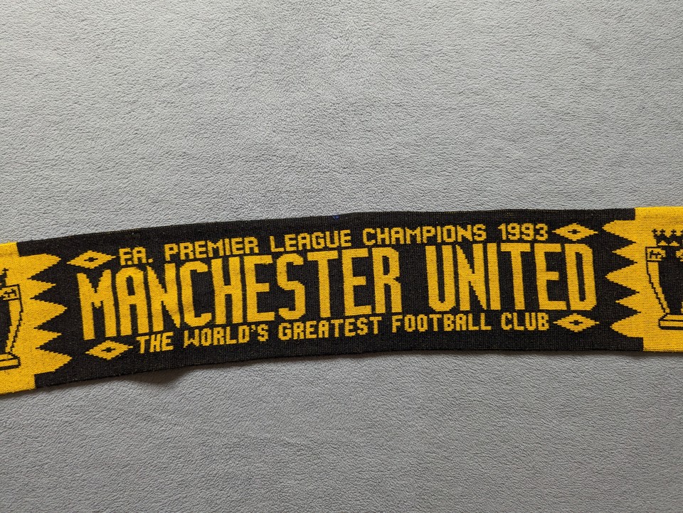 FA PREMIER LEAGUE CHAMPIONS 1993 Manchester United Vintage Scarf | eBay