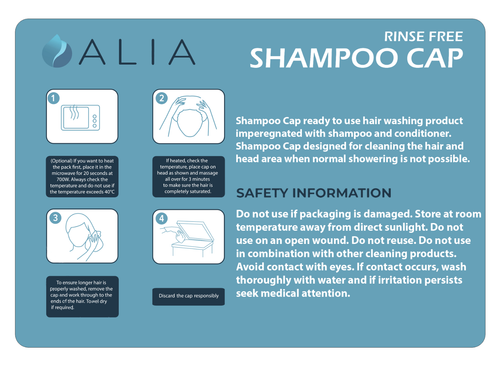 ALIA Rinse Free Shampoo Cap-Cleansing&Care-Microwaveable,Aloevera Ext ...