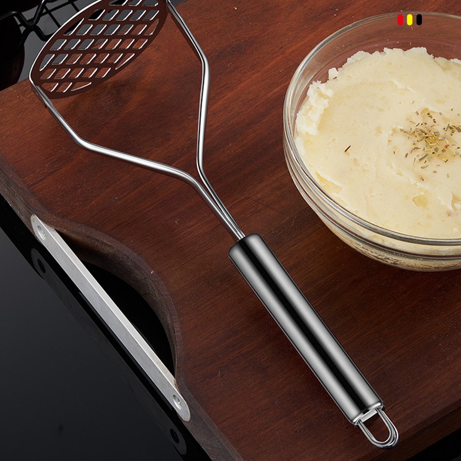 Stainless Steel Potato Masher, Fruit Vegetable Masher Round Potato ...